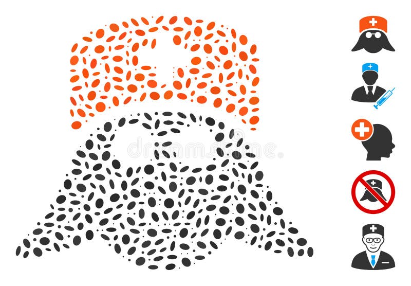 Ellipse Mosaic Medical Nurse Head Stock Illustration - Illustration of ...