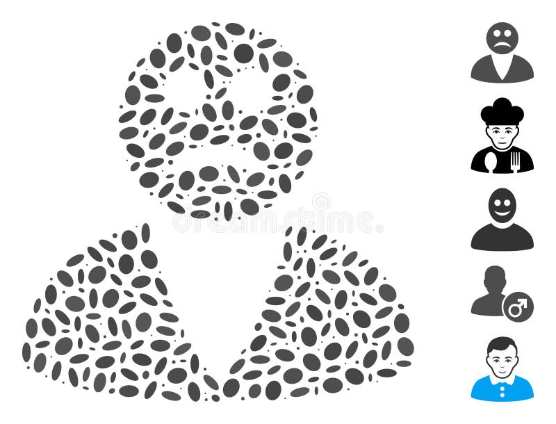 Ellipse Mosaic Sad User stock illustration. Illustration of dotted ...