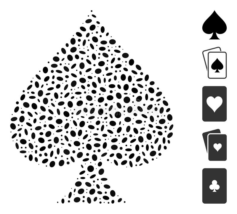 Ellipse Mosaic Spades Suit stock illustration. Illustration of ...