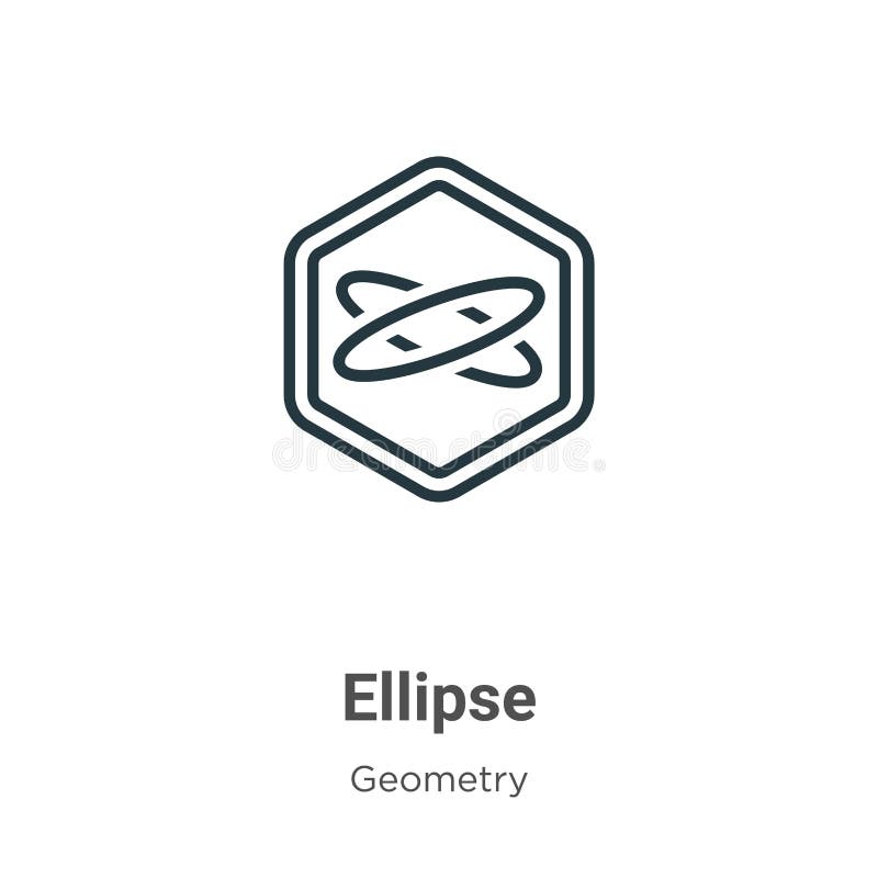 Ellipse Outline Vector Icon. Thin Line Black Ellipse Icon, Flat Vector ...