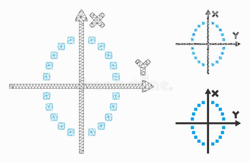 Ellipse Plot Vector Mesh Network Model And Triangle Mosaic Icon Stock