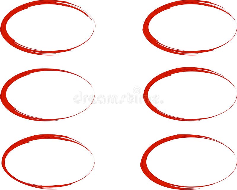Ellipse Red Colorful Abstract Frames Set Stock Illustration ...