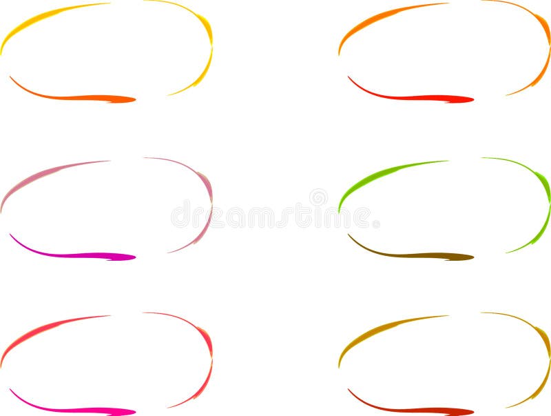 Colorful Abstract Irregular Doodle Circular Ovals Set Stock ...