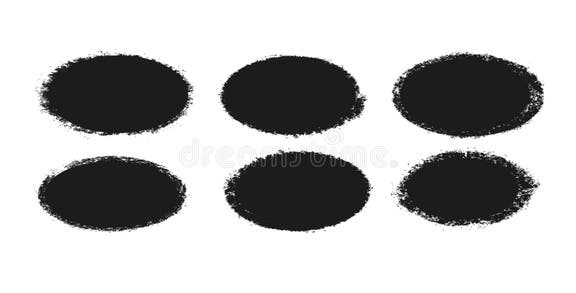 Ellipses Grunge Pack. Brush Oval Frames Set. Hand Drawn Quotation ...
