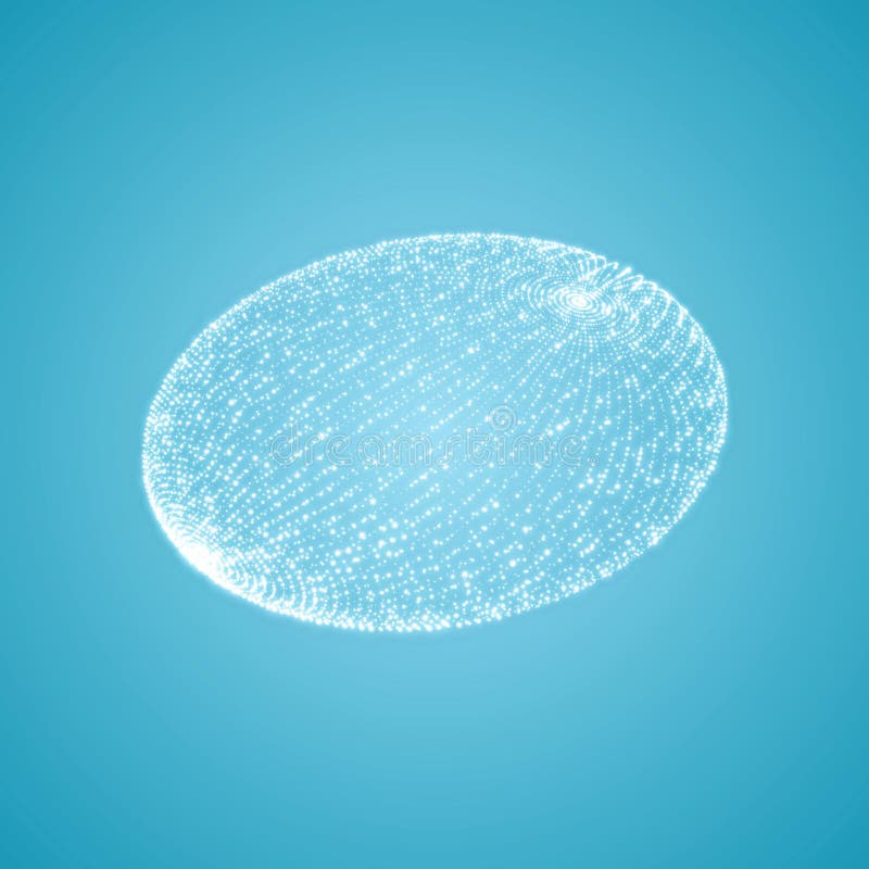 Ellipsoid Consisting of Points. Connection Structure. 3D Grid Design ...