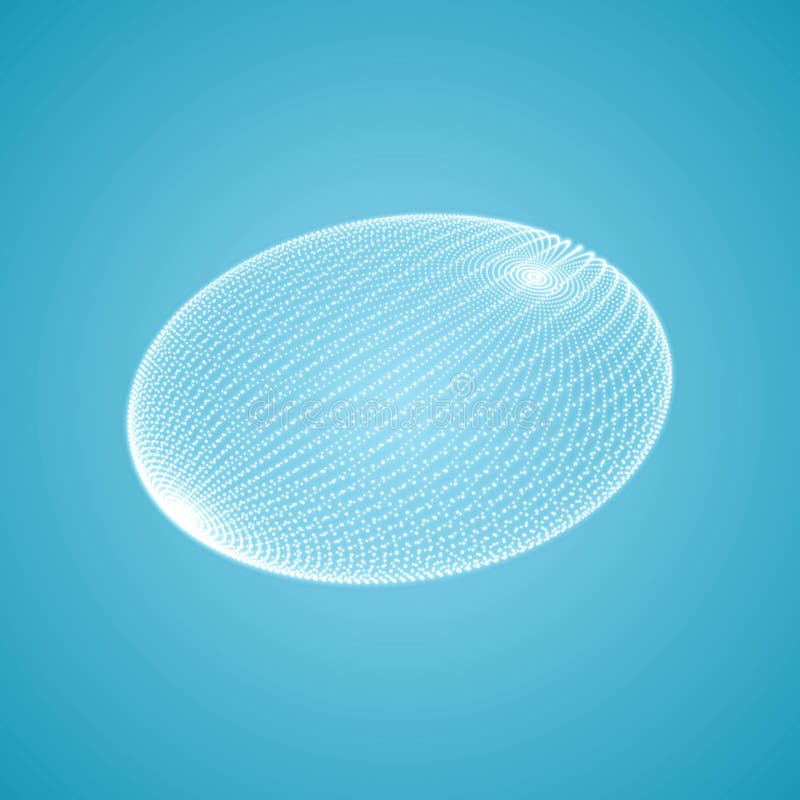 Ellipsoid Consisting of Points. Connection Structure. 3D Grid Design ...