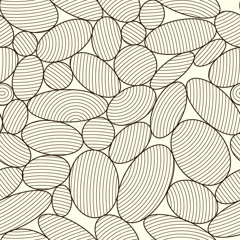 Brown Oval Shapes on Cream-colored Background. Stock Illustration ...