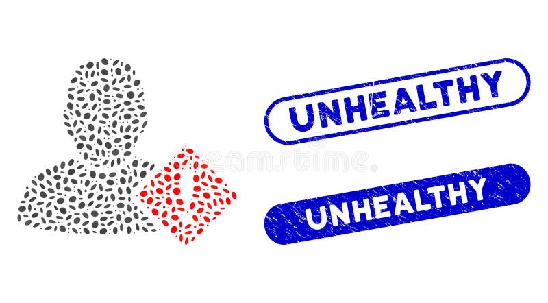 Elliptic Collage User Problem with Textured Unhealthy Stamps Stock ...