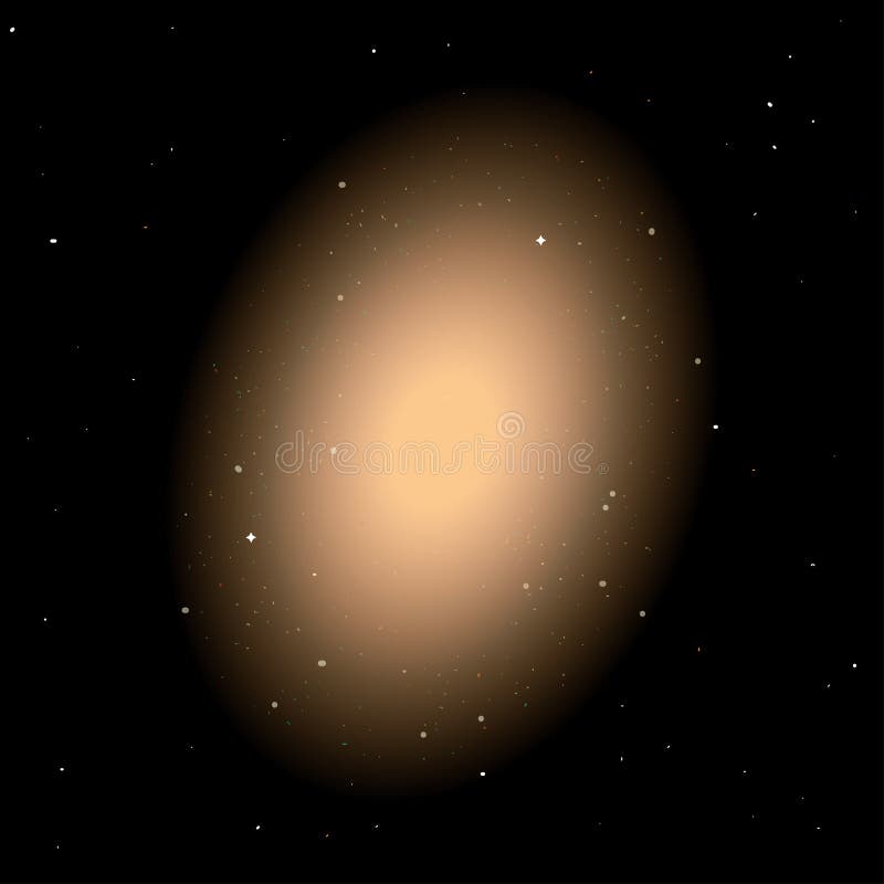 Elliptical Galaxy with Stars, Vector Illustration of Space Stock Vector ...