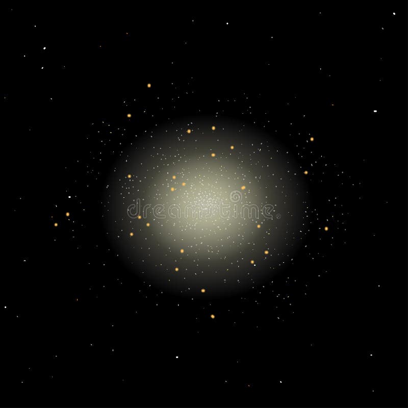 Elliptical Galaxy with Stars, Vector Illustration of Space Stock Vector ...