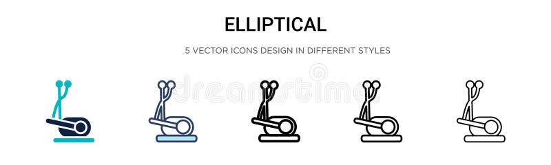 Elliptical Icon in Filled, Thin Line, Outline and Stroke Style. Vector ...
