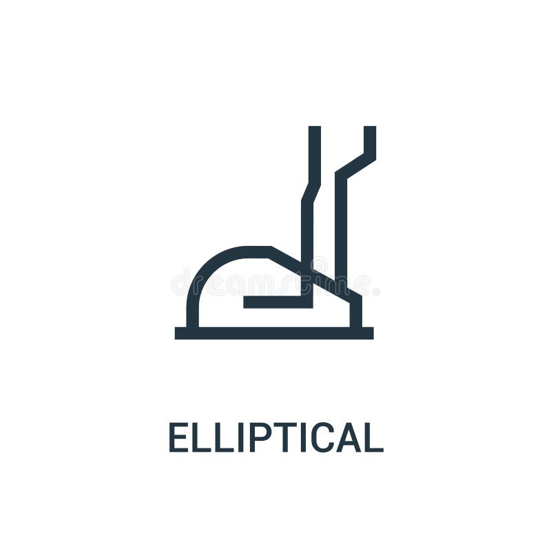 Outline Elliptical Vector Icon. Isolated Black Simple Line Element ...