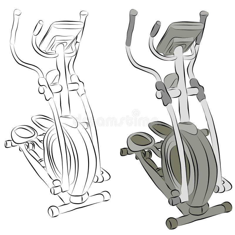 Exercising. Rise on Toes Standing in Simulator Stock Illustration ...