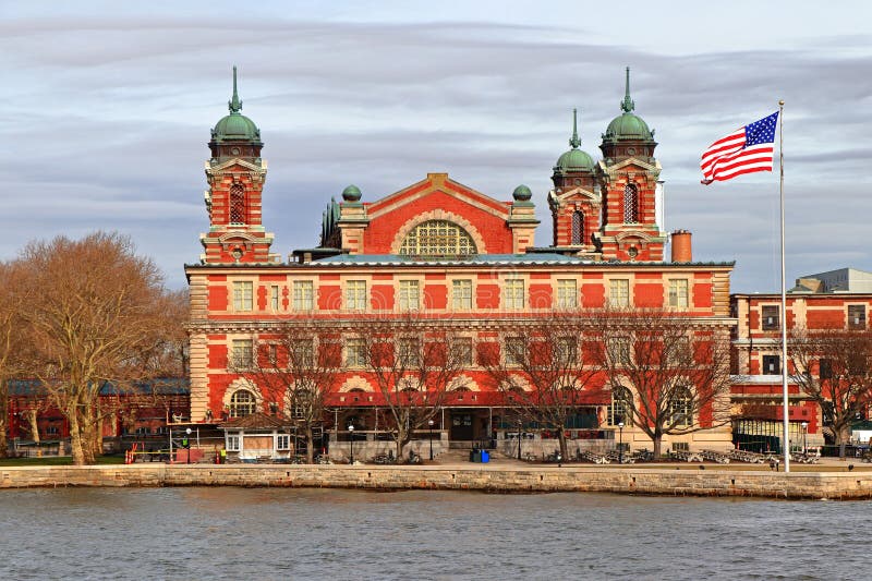 Ellis Island Immigrant Building Front View Stock Photo - Image of ...
