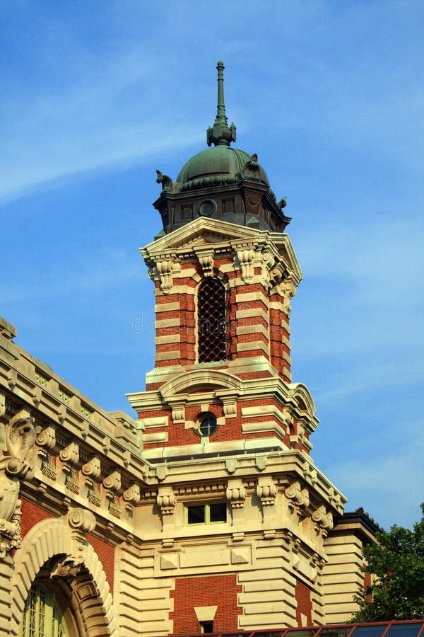The Main Immigration Building On Ellis Island Stock Image - Image of ...