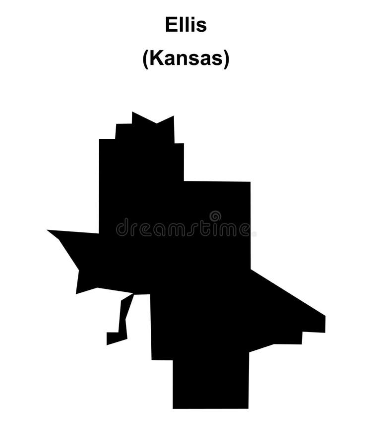Ellis outline map stock vector. Illustration of kansas - 387287855