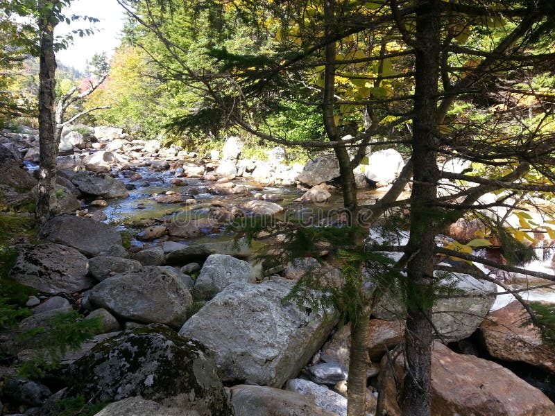 Ellis river and falls stock photo. Image of falls, river - 46925408