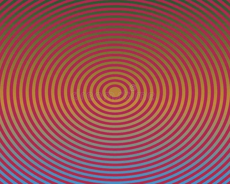 Ellissi Concentrici Di Arte Op Rossi E Gialli Illustrazione di Stock ...