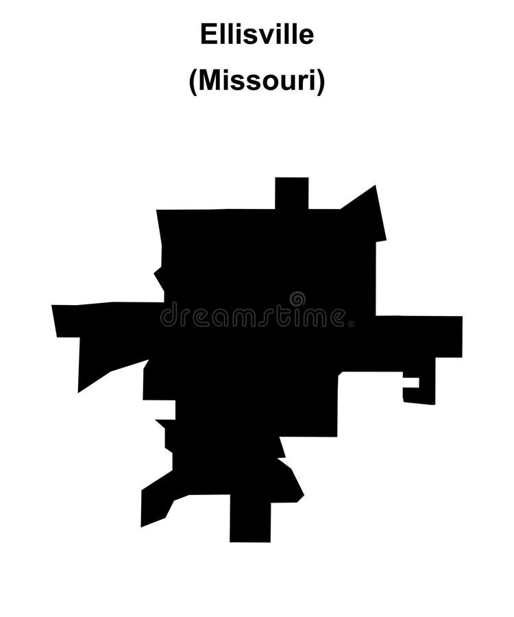 Ellisville outline map stock vector. Illustration of contour - 387456907