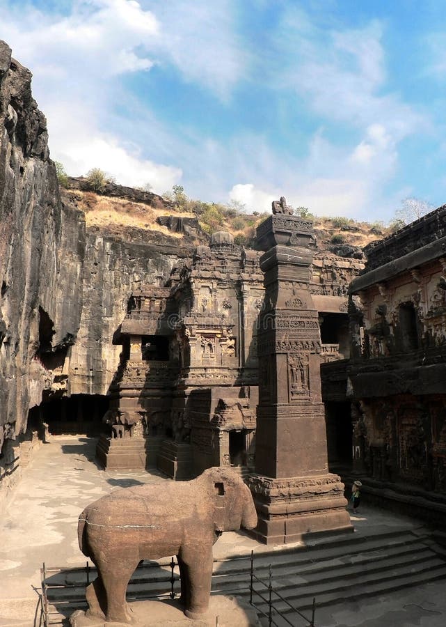 Hindu Sculptures Ellora Caves Stock Image - Image of historic, stone ...