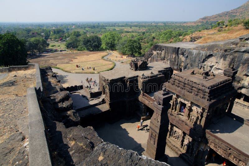 Ellora Caves. Ancient Hindu Rock Temple Stock Image - Image of ...