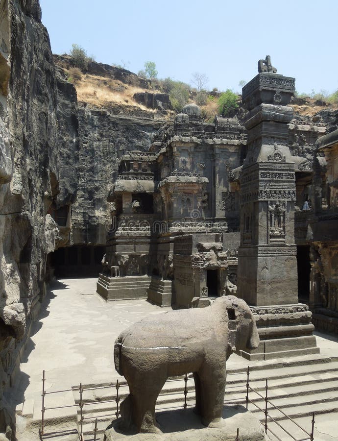 Ellora Caves stock image. Image of elephant, religious - 46481473