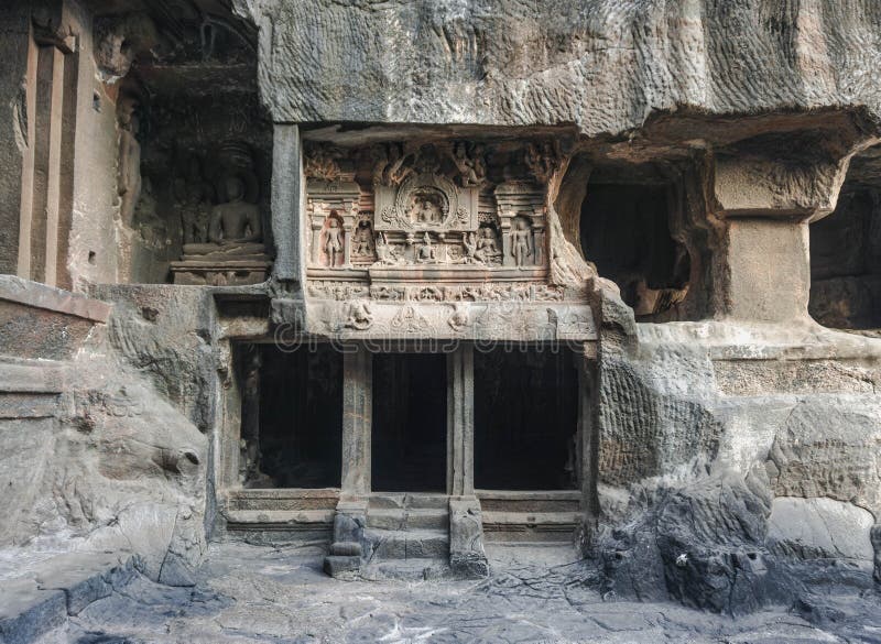 Ellora Complex of Cave Temples of the Three Most Popular in India Stock ...