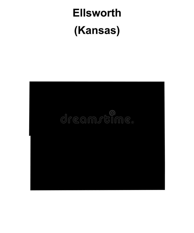 Ellsworth outline map stock illustration. Illustration of boundary ...