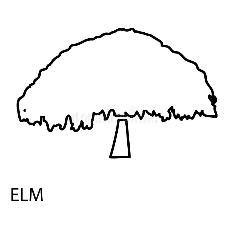 Elm icon, outline style stock vector. Illustration of leaf - 113782967