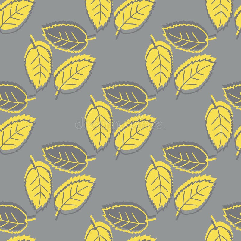 Elm Leaf Seamless Vector Pattern Background. Backdrop of Groups of Hand ...