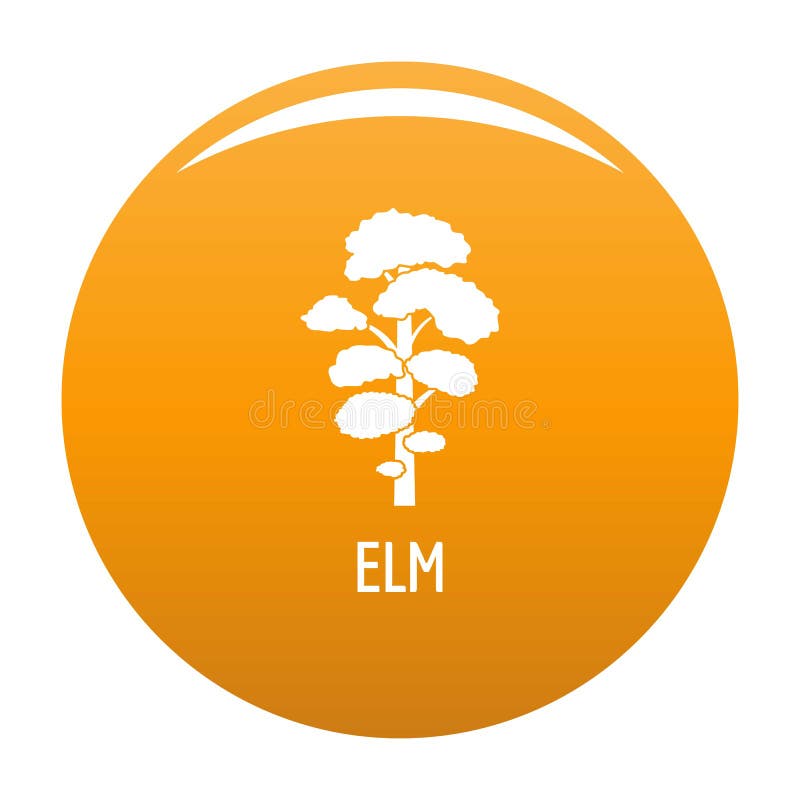 Elm Tree Icon Vector Orange Stock Vector - Illustration of bark ...