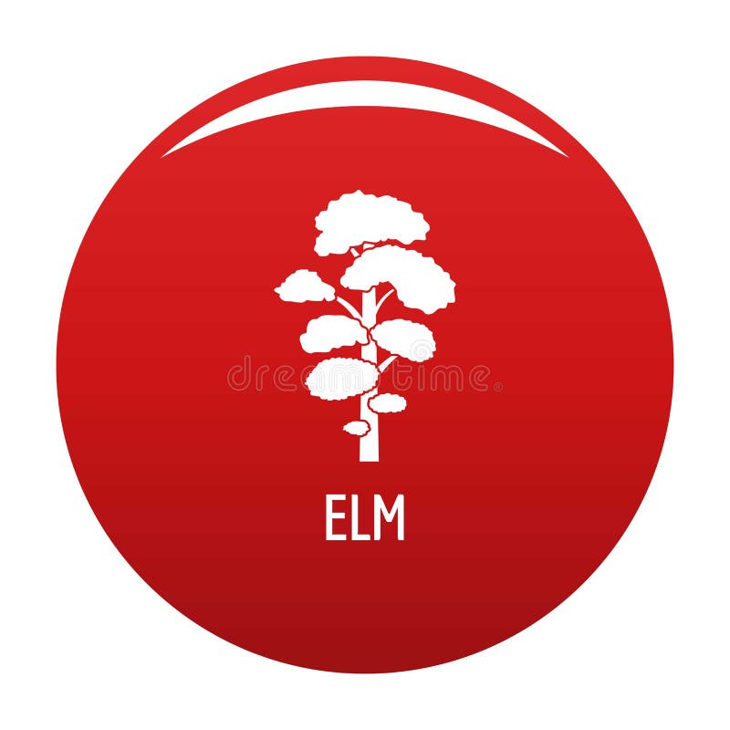 Elm tree icon vector red stock vector. Illustration of leaf - 137285975