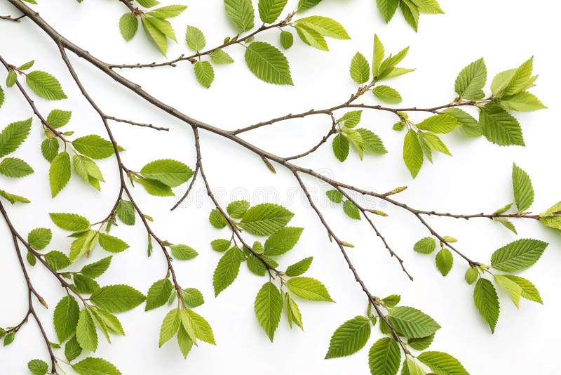 Elm Tree Twigs stock illustration. Illustration of leaves - 360773730