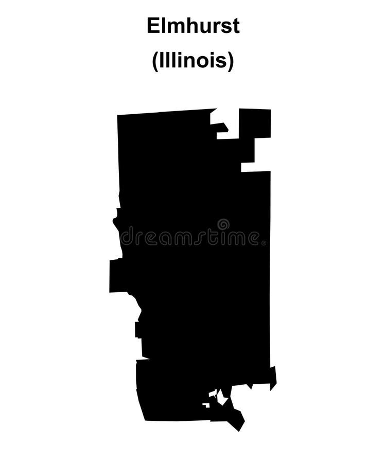 Elmhurst outline map stock vector. Illustration of area - 357275752