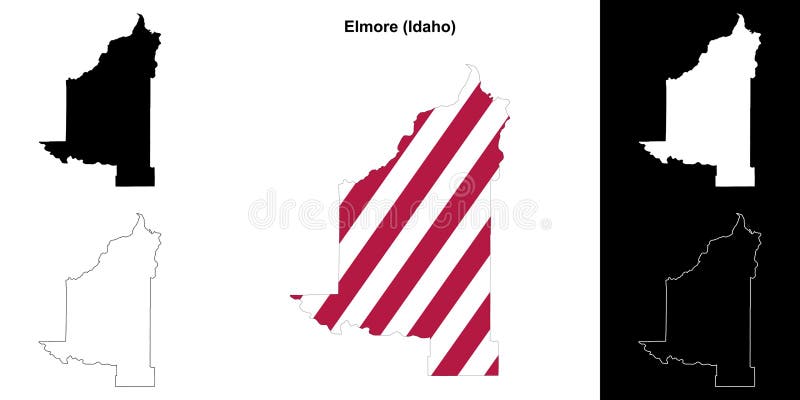 Elmore outline map stock vector. Illustration of counties - 323899980