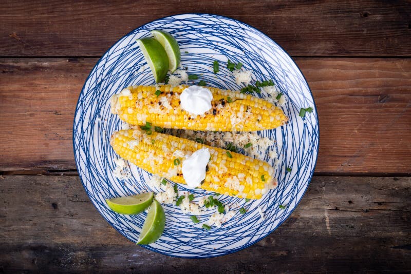Elote Delicious Grilled Mexican Corn Stock Image - Image of macro ...