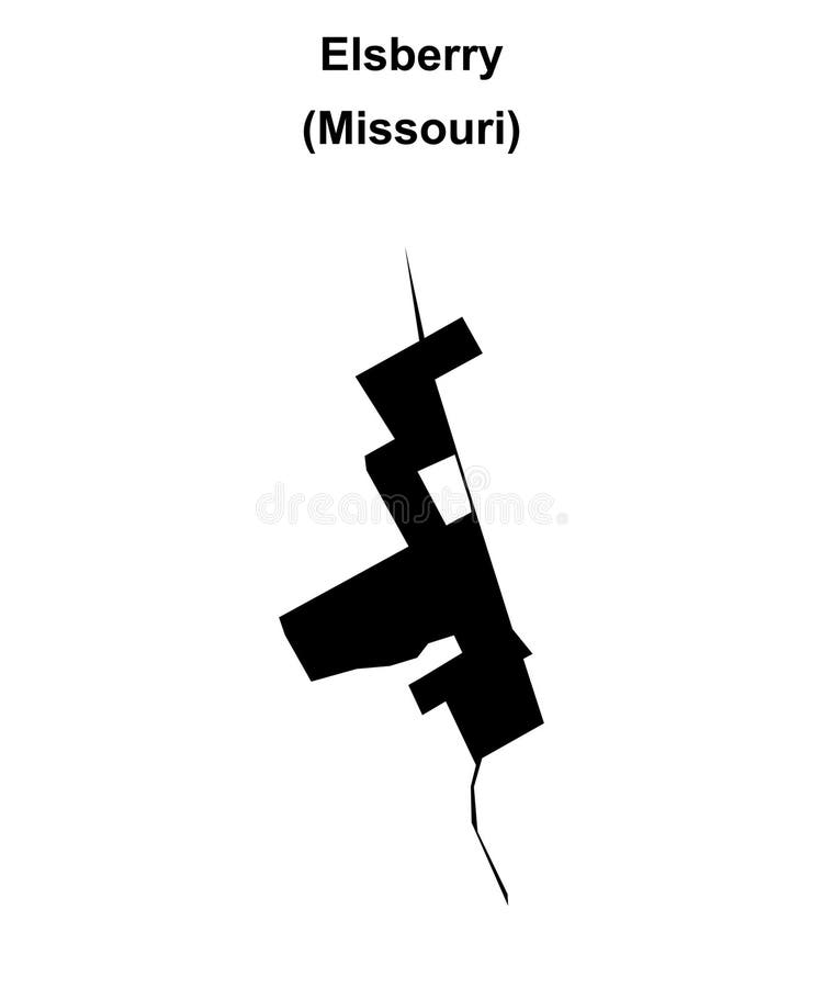 Elsberry outline map stock vector. Illustration of administrative ...