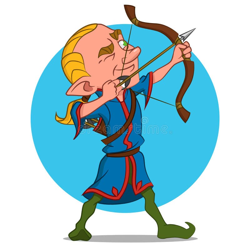 Elven archer. stock vector. Illustration of clip, blonde - 62467995