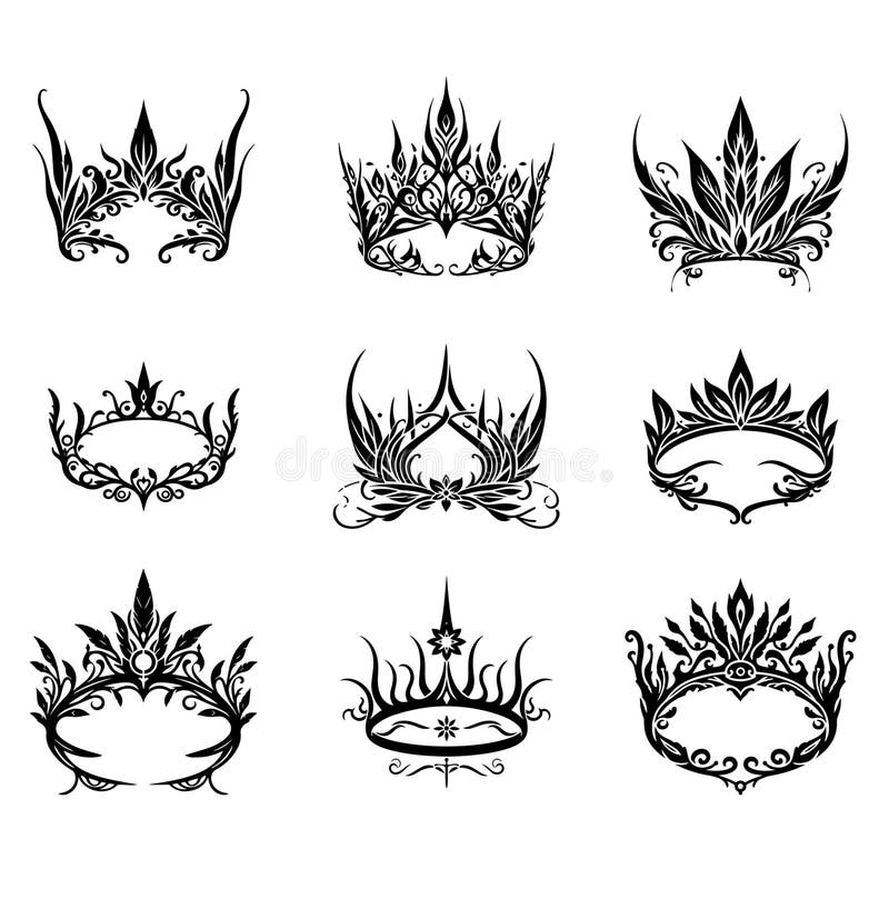 Elven style crowns stock vector. Illustration of tiara - 308754740