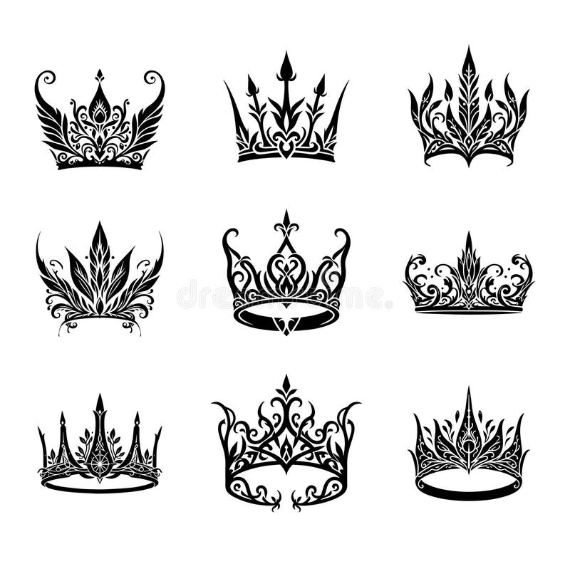 Elven style crowns stock vector. Illustration of portrait - 308754388