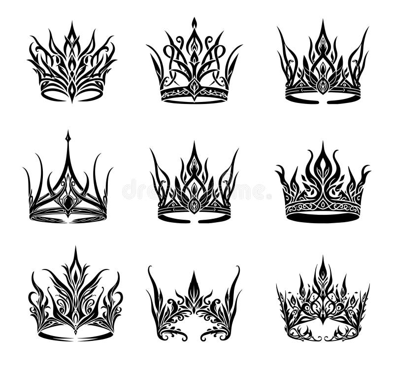 Elven style crowns stock vector. Illustration of vintage - 308754445