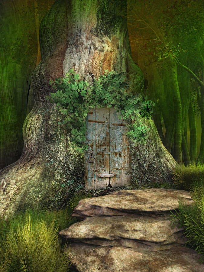 Elven tree house stock illustration. Illustration of house - 47851633