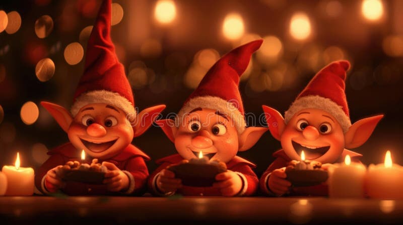 Elves Breakroom during Peak Season Stock Illustration - Illustration of ...