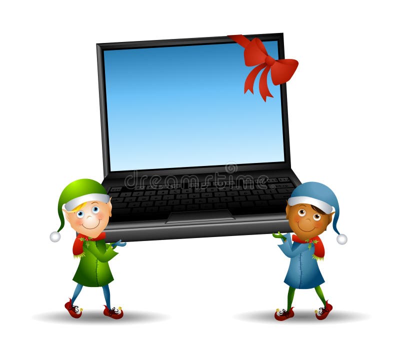 Christmas Elves Isolated stock illustration. Illustration of elves ...