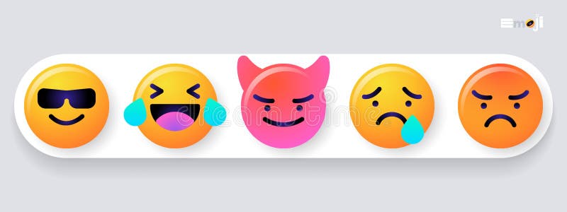 Round Emoticons Yellow Emoji Faces Emoticon Smile, Digital Smiley ...