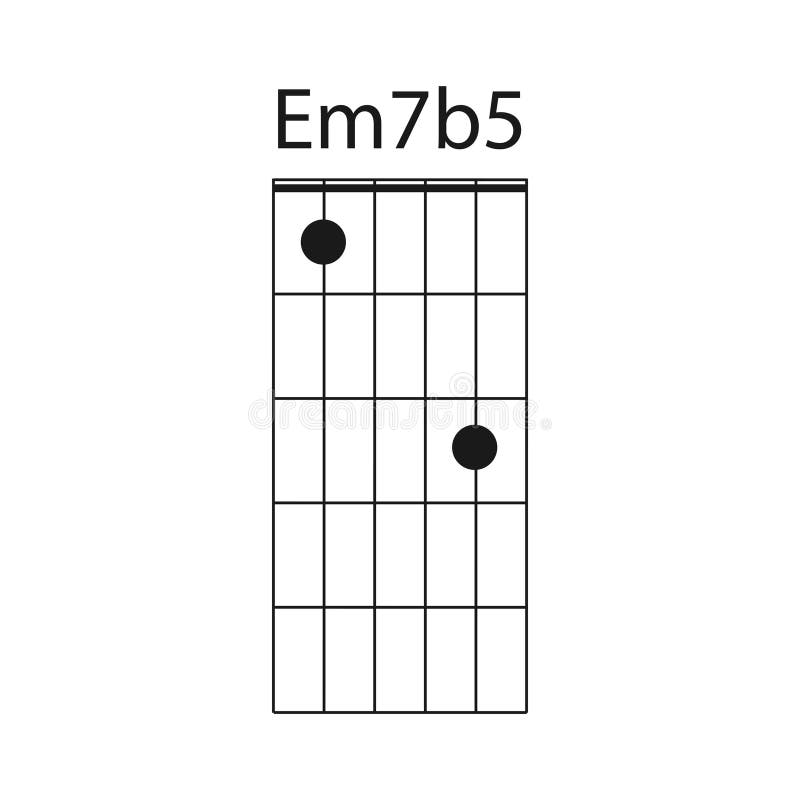 Em7b5 guitar chord icon stock illustration. Illustration of sign ...