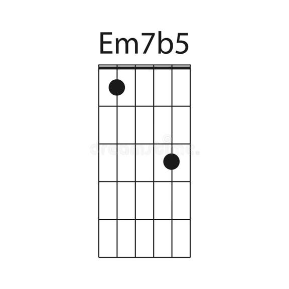 Em7b5 guitar chord icon stock illustration. Illustration of sign ...