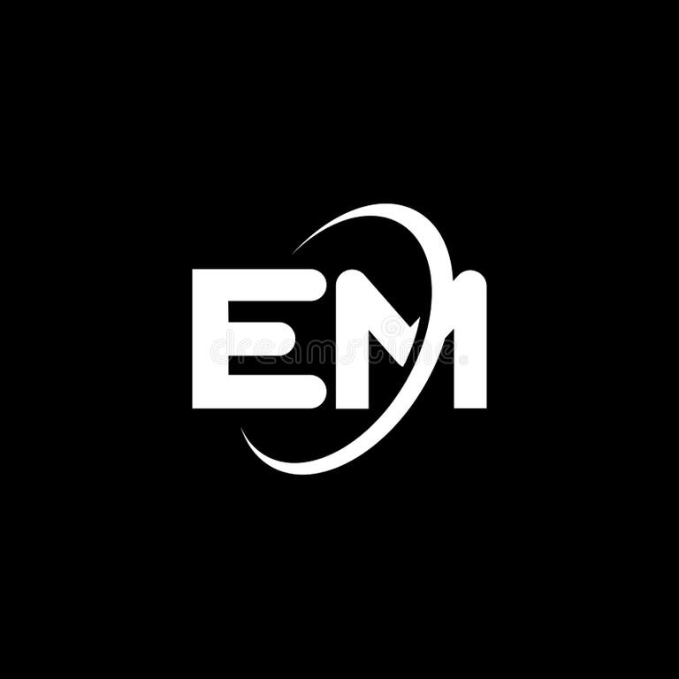 EM E M Letter Logo Design. Initial Letter EM Linked Circle Uppercase ...