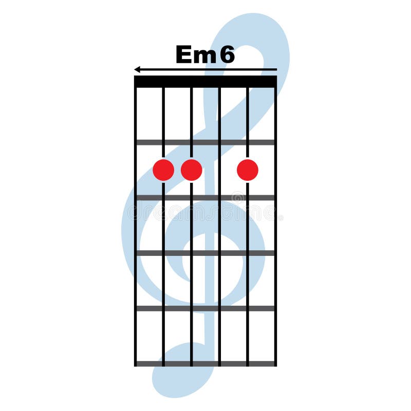 Em6 guitar chord icon stock vector. Illustration of element - 303152109
