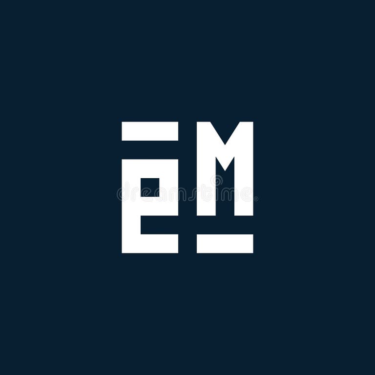 EM Initial Monogram Logo with Geometric Style Stock Illustration ...